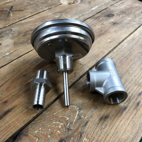 InLine Temperature Gauge Stainless Steel with Easy Read Dial