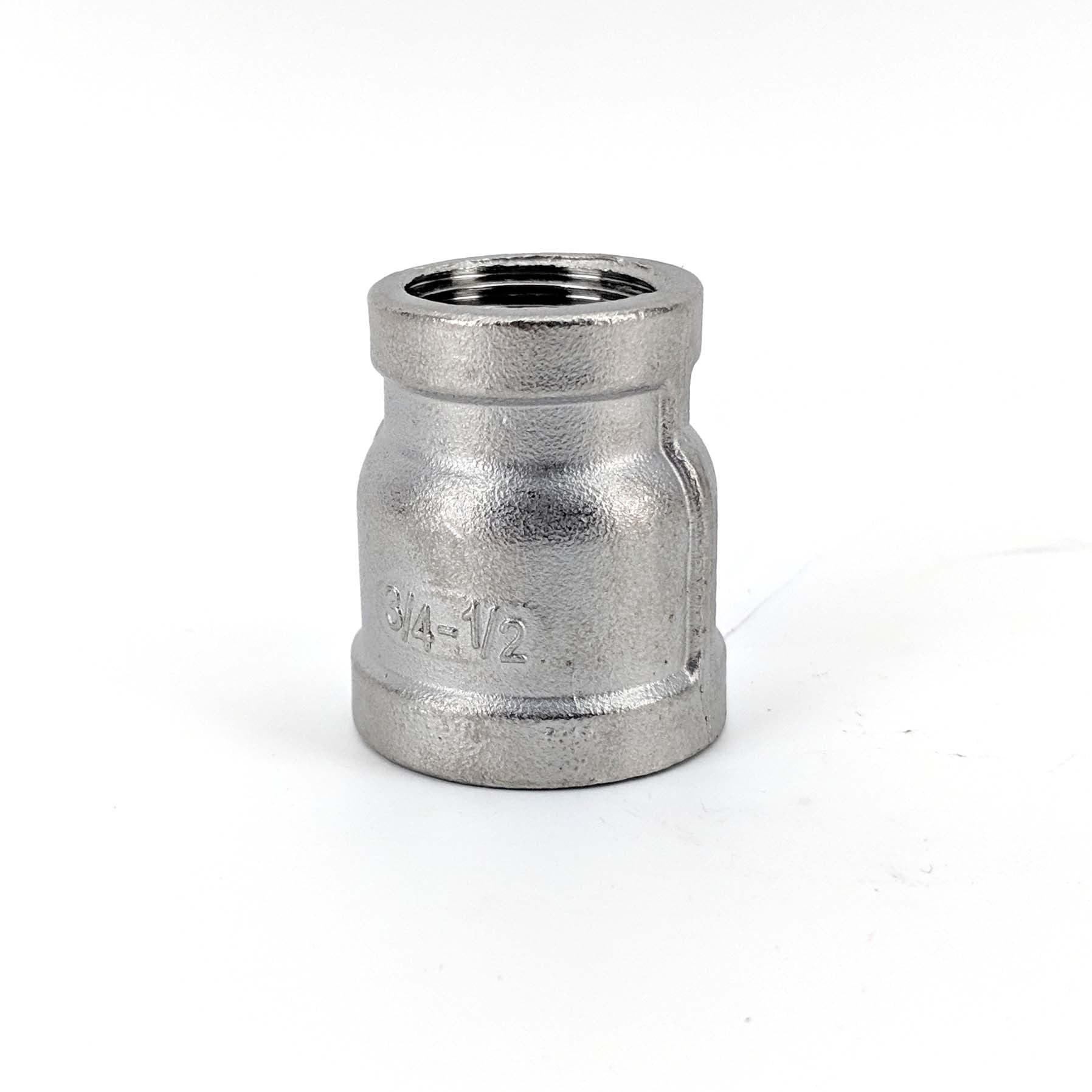 3/4" BSP x 1/2" BSP Stainless Reducing Socket - Brewery Fittings