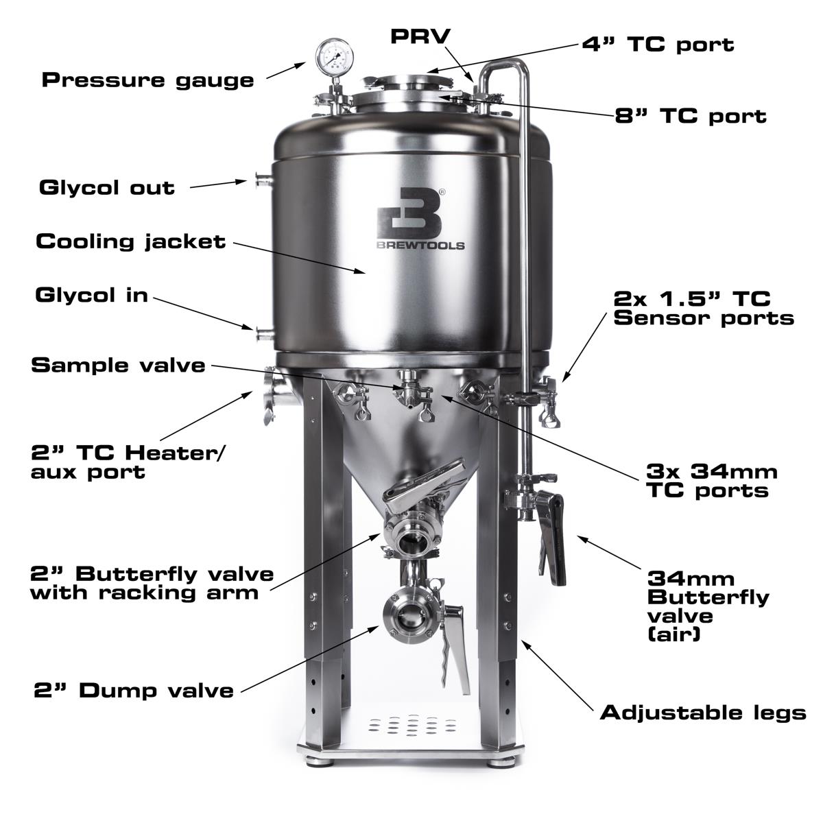 Brewtools Unitank F150 - Premium Stainless Steel Fermenter 150L