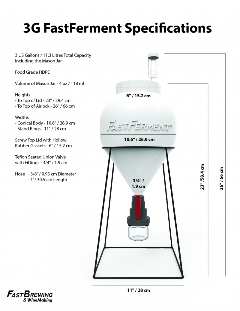 FastFerment 3 Gal (11.3L) Conical Fermenter | The Malt Miller
