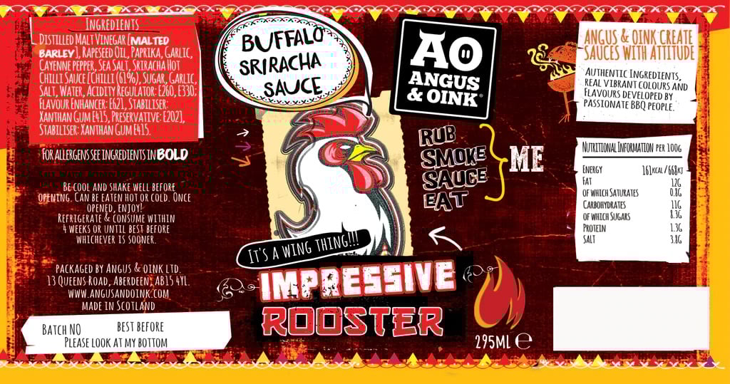 Angus & Oink - Impressive Rooster Buffalo Sriracha Sauce