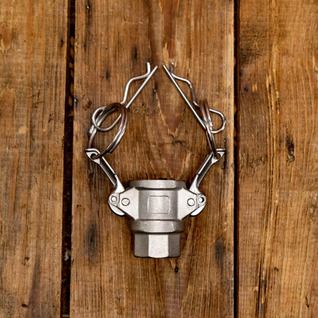 Camlock Type D Female x 1/2″ BSP Female – with Locking Pins