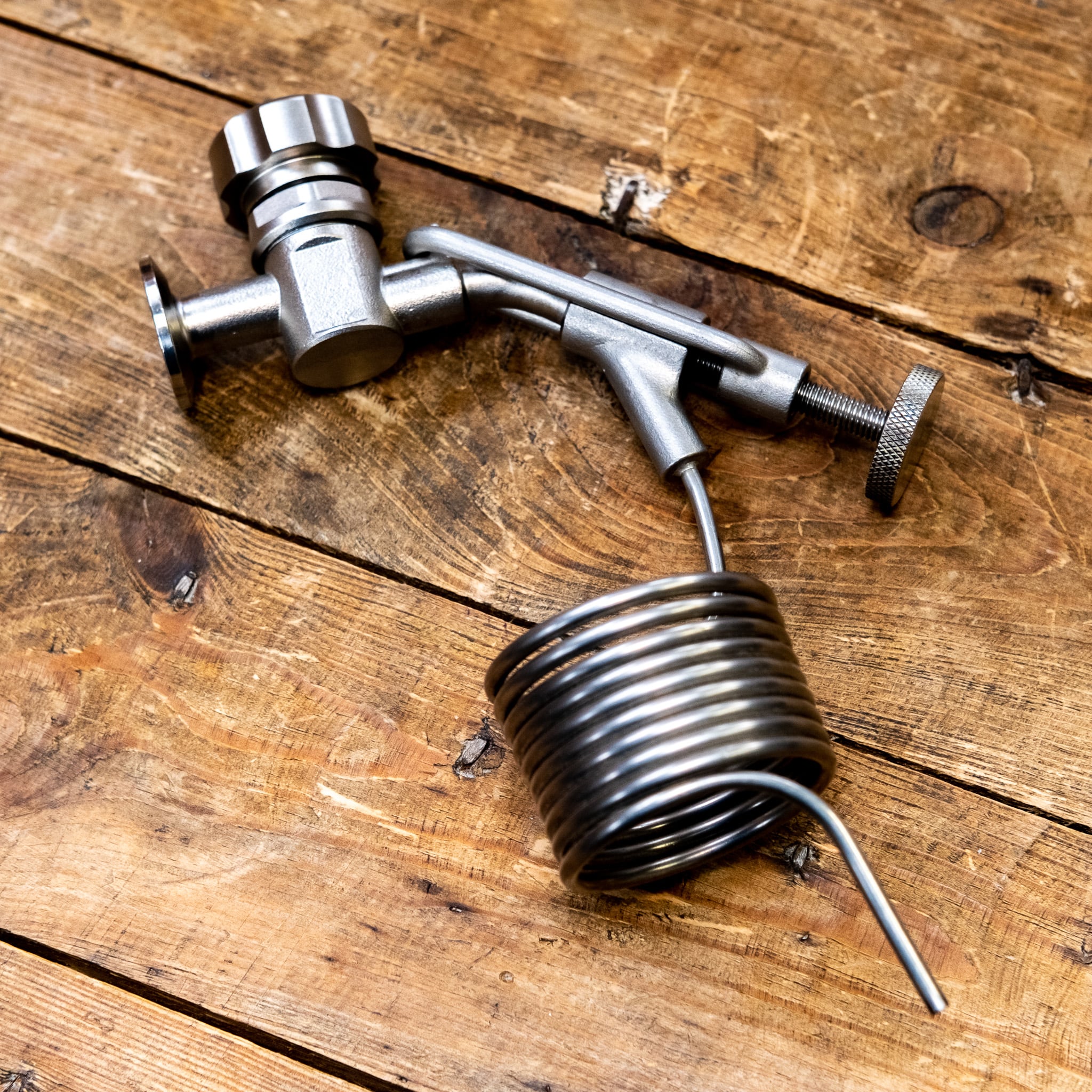 Brewtools Stainless Sample Valve & Coil - 34mm Tri Clamp UK