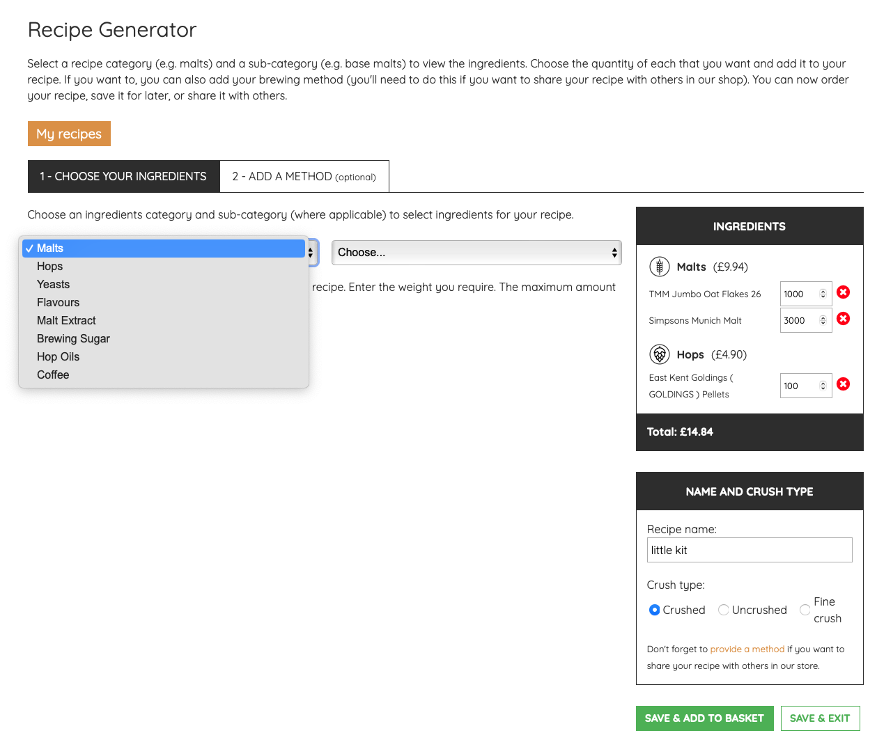 Recipe Generator 2023 – Create your own bespoke recipe kits