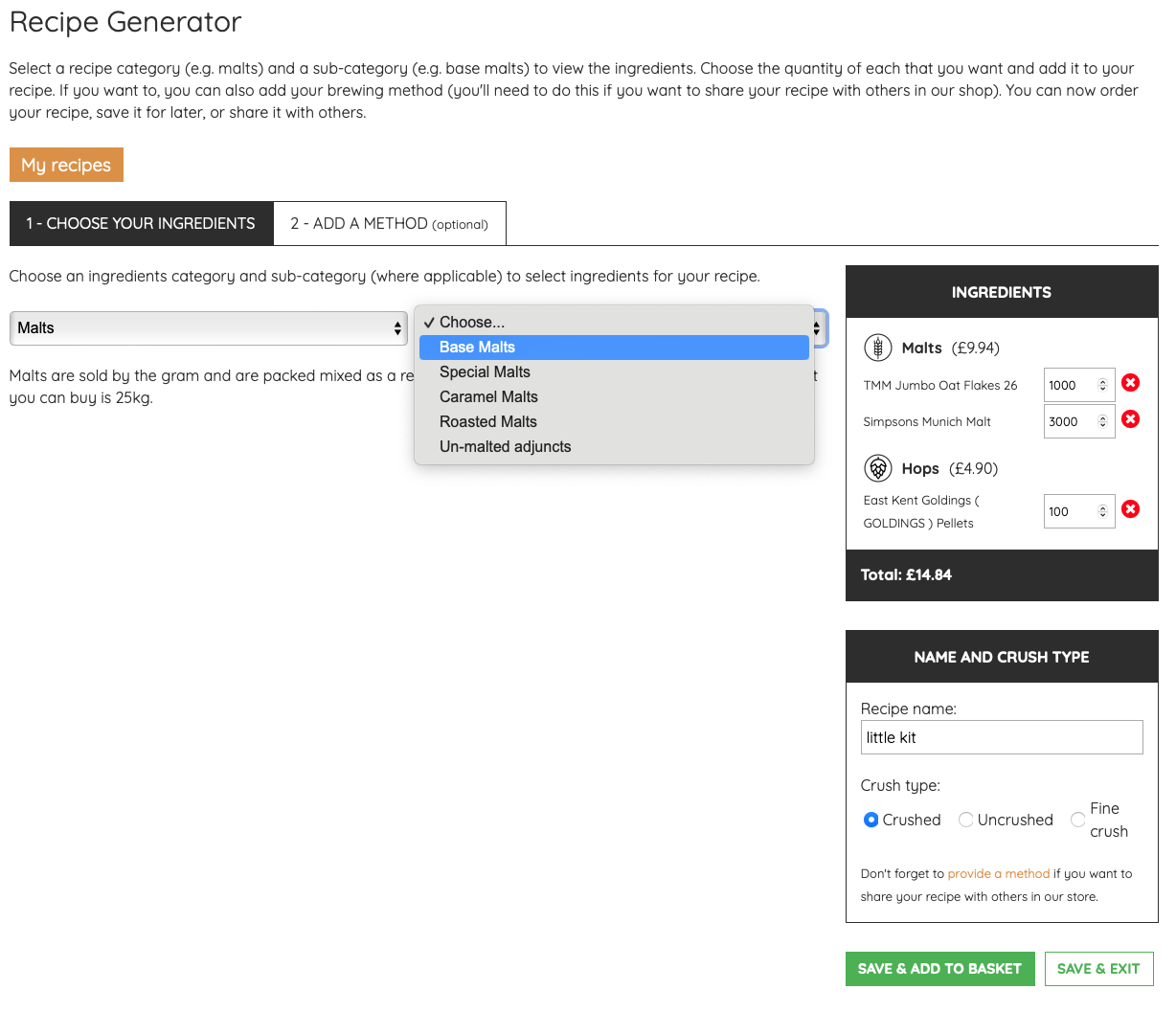 Recipe Generator 2023 – Create your own bespoke recipe kits