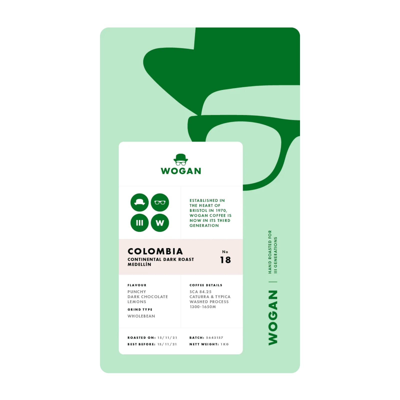 Columbia Continental Dark Roast - Wogan Coffee