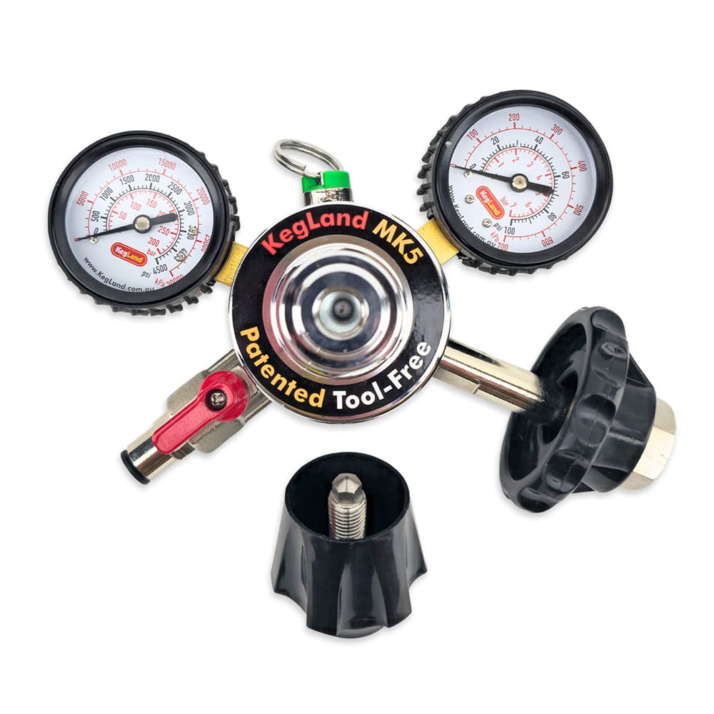 KegLand - MK5.1 CO2 Regulator - Tool-Free - Dual Gauge