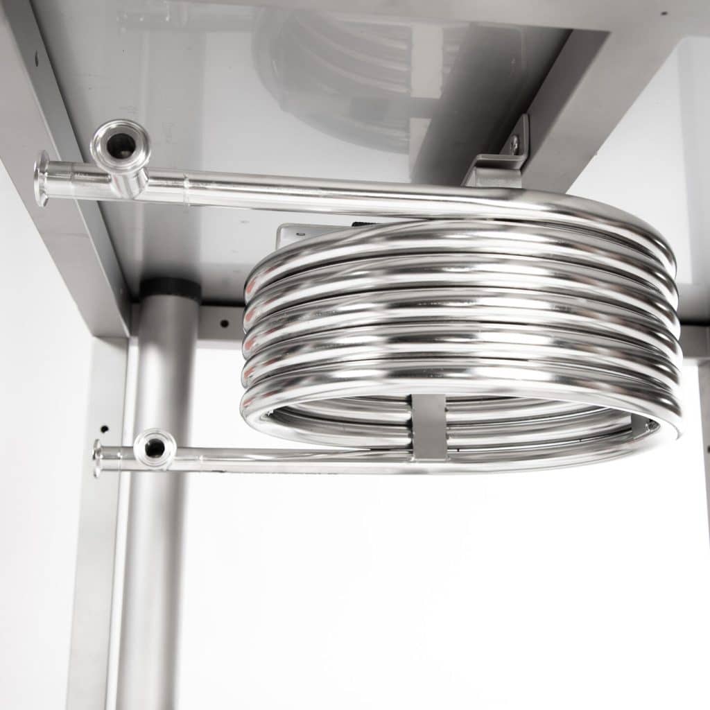 To install counterflow cooler under the Troll Brew Tables